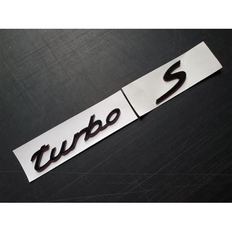 Black 911 Turbo S Emblem Porsche 992 Nameplate Badge