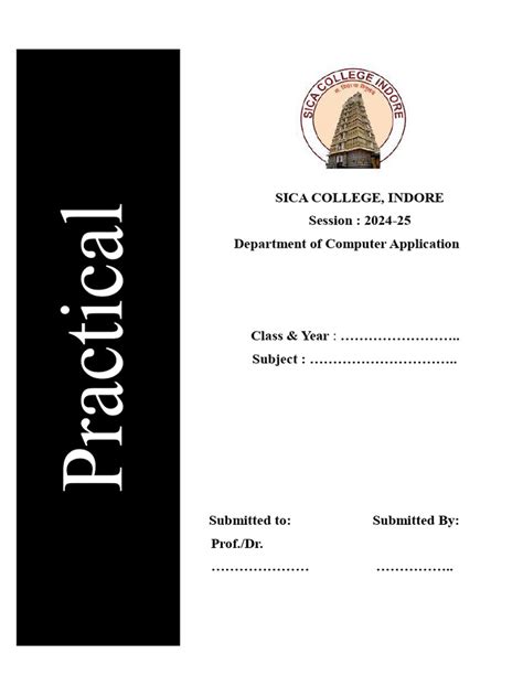 Practical File Front Page Pdf