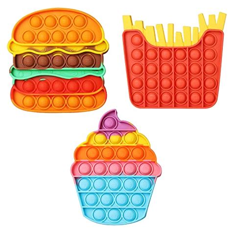 Vofuoe 3 Packs Push Bubble Toy Pop Fidget Sensory Toys Games Silicone