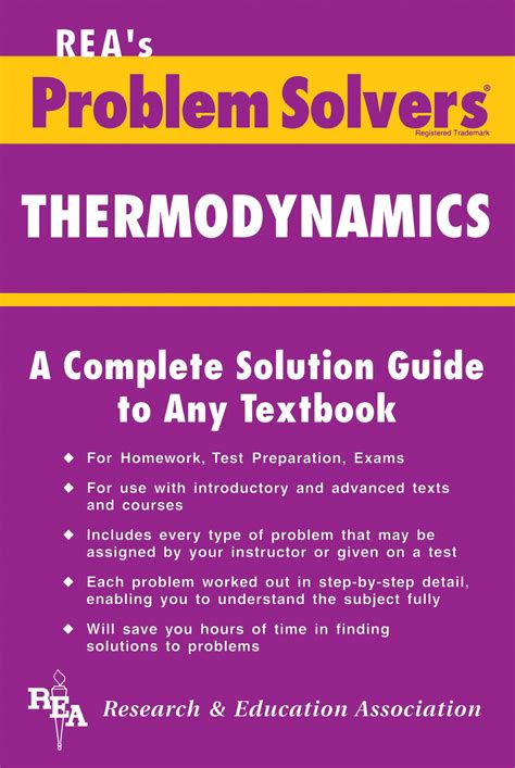 Thermodynamics Problem Solver Ebook By The Editors Of Rea Epub