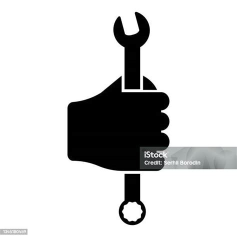 암 스패너 역학 엔지니어 악기 아이콘 검은 색 벡터 일러스트 플랫 스타일 이미지를 사용 핸드 도구에 렌치 육각형 강철에 대한 스톡 벡터 아트 및 기타 이미지 Istock