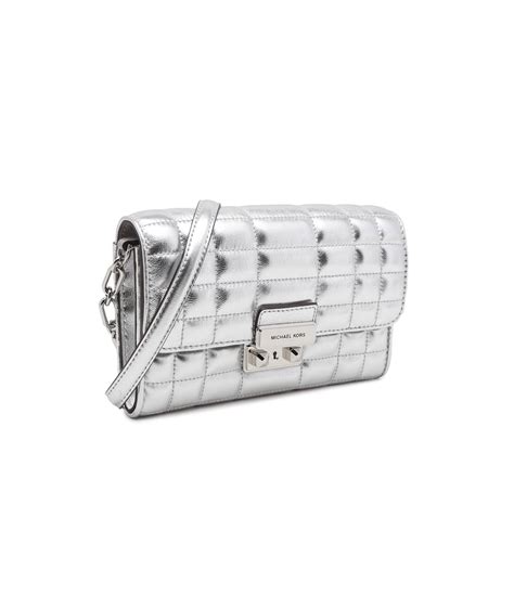 Leather Clutch Bag Michael Kors Silver Gomezplen