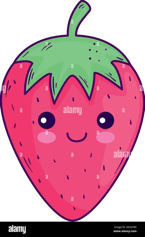 Cute Pink Strawberry Cartoon
