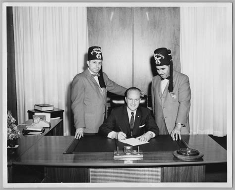 1950s Business Meeting Men Formal Attire Desk Fez Hats Organization