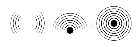 Signal Sound Wave Icon Circle Pulse Vector Sonic Digital Graphic Noise Symbol Wave Stock Vector