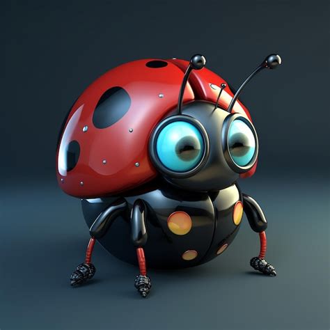 Premium Ai Image Cartoon Ladybug 3d