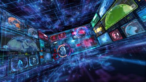 Technology Interface Computer Hud Data Digital Gui Screen Loop Stock