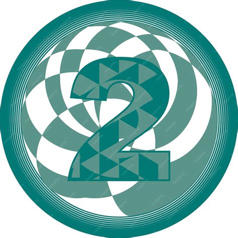 Premium Vector A Green And Blue Circle With The Number 2 On It