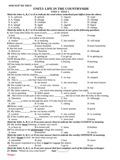 Unit 2 Practice Test Pdf