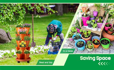 Umigy 2 Set 5 Tier Stackable Planters Vertical Garden