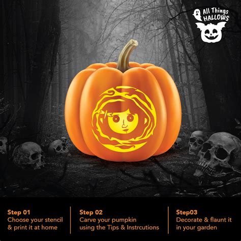Coraline Pumpkin Stencil Allthingshallows