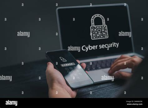 Hand User Secures Their Mobile Device With A Password A Cybersecurity
