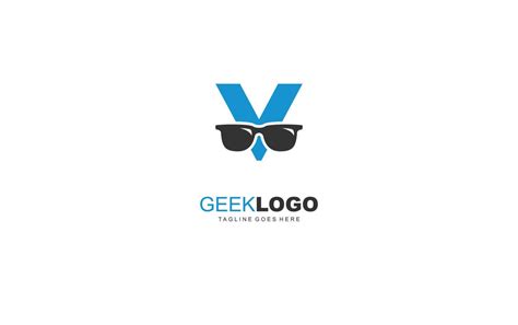 V Logo Sunglasses For Identity Letter Template Vector Illustration For
