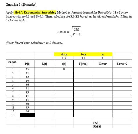 solved apply holt s exponential smoothing method to forecast