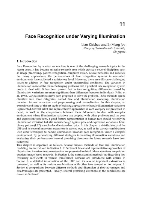 Pdf Face Recognition Under Varying Illumination