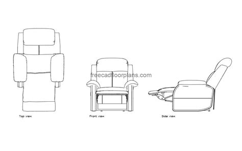 Recliner Armchair Free Cad Drawings Recliner Sofa Cad Block