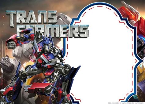 16 Transformers Birthday Invitation Templates