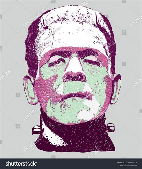 Vintage Frankenstein Classic Vector Illustration Stock Vector Royalty