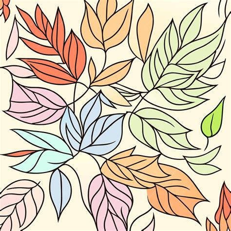 Premium Vector Colorful Hand Drawn Leaves Background