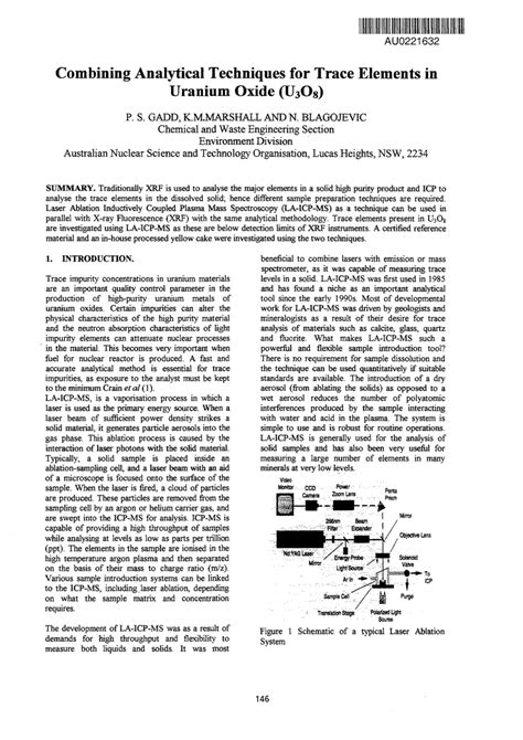Pdf Combining Analytical Techniques For Trace Elements In Uranium