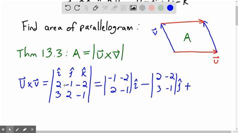 find the area of the parallelogram that has two adjacent sides 𝐮 and 𝐯