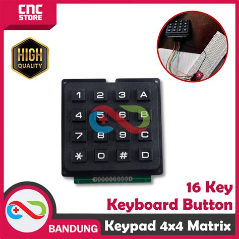 Jual KEYPAD 4x4 KEYBOARD MATRIX 4X4 PLASTIK KARET TIMBUL HITAM Shopee Indonesia