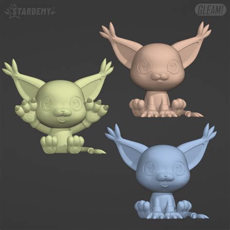 🐉 Tailmon Chibi 3 Models Fanart Easy Print Gatomon・ 3d File For 3d Printing・cults