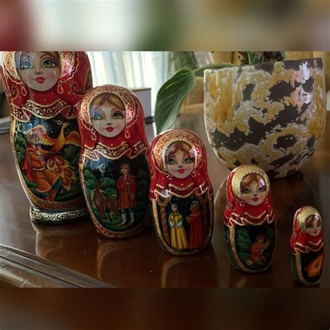 Malevich Inspired Nesting Dolls Stacking Dolls Handmade Set With 5