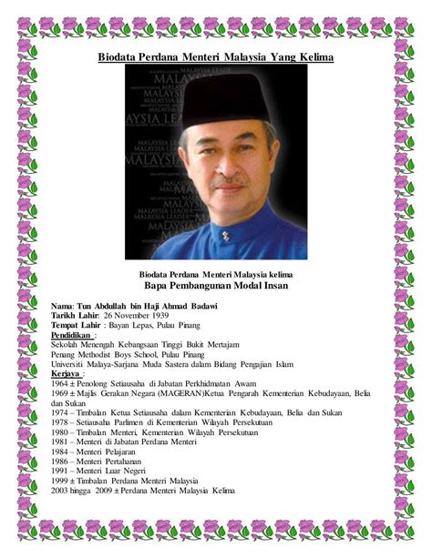 Biodataperdanamenterimalaysia Artofit