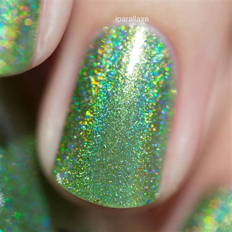1up Vivid Lime Green Holographic Nail Polish Etsy