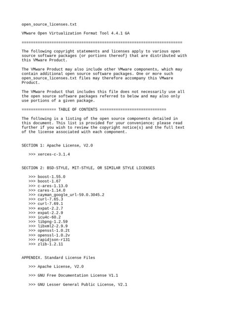 Ovftool Open Source Licenses Pdf Copyright Disclaimer