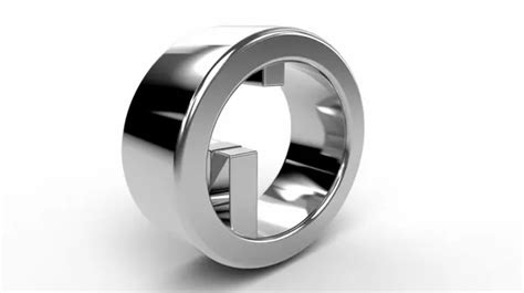 Glossy Metal Texture Rendered Sign Right Round Bracket Symbol On White