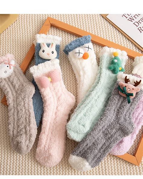 Fuzzy Socks For Women Warm Soft Fluffy Socks Thick Cozy Plush Sock Winter Christmas Socks For