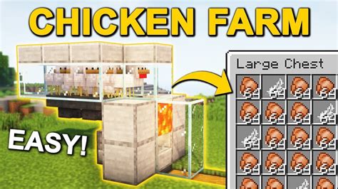 How To Build An Automatic Chicken Farm In Minecraft Simple Redstone Guide Youtube