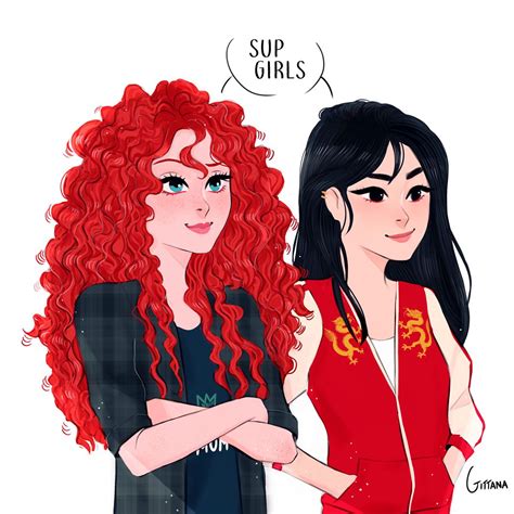Merida And Mulan In 2025 Disney Art Disney Crossovers Disney Funny