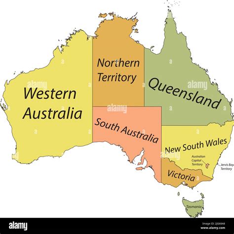 Australia Outline Map With States Australias States And Territories