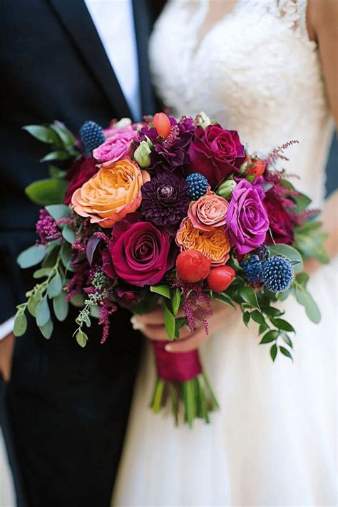 Jewel Tone Wedding Bouquet Colorful Wedding Bouquet Mauve Wedding