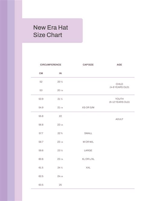 Hat Size Chart In Pdf Download