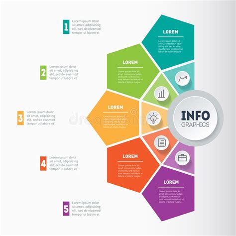 Business Presentation Concept With 5 Options Vector Infographic Of