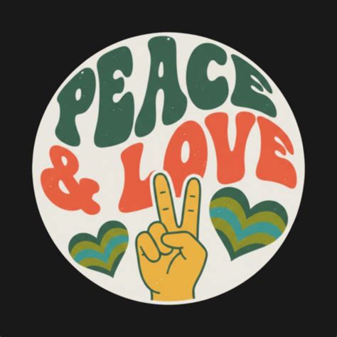 Peace And Love Retro 70s Hippie Aesthetic Graphic Peace And Love