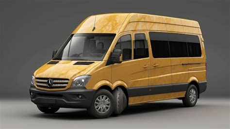 3d Realistic A Smooth Modern Van With The Yellow Marble Texture Color