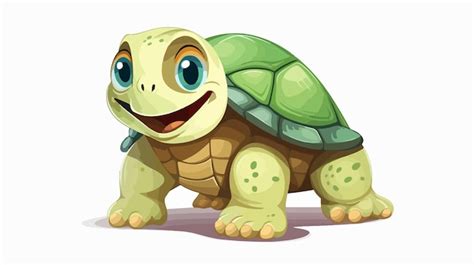 Cute And Friendly Tortoise Vector Illustration Premium Ai Generated