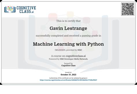 Ibm Ml0101en Certificate Cognitiveclass