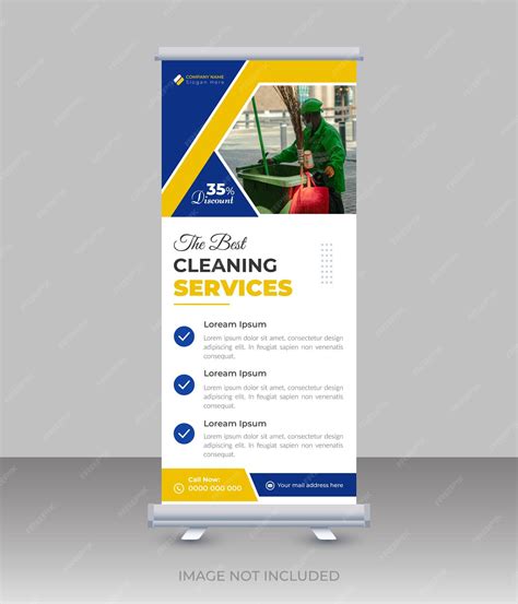 Premium Vector Creative Cleaning Services Business Roll Up Banner