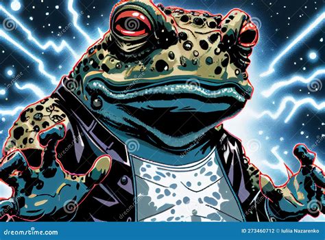 Cool Toad In A Rocker Outfit Ai Genarated Stock Illustration
