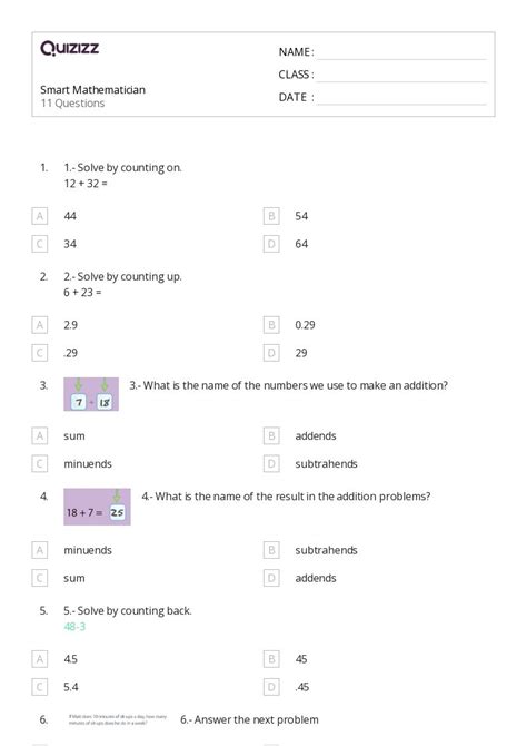 50 Addition And Counting On Worksheets For 3rd Class On Quizizz Free And Printable
