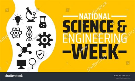 National Science Engineering Week Background Banner Stock Vector