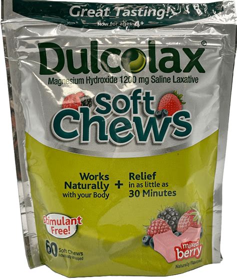 Dulcolax Soft Chews Laxative Mixed Berry 60 Ct