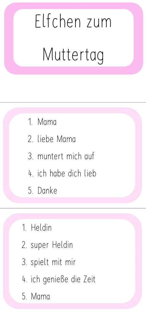 Muttertags Elfchen • Gpaedde