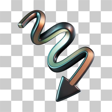 Premium Psd Zigzag Down Arrow 3d Icon